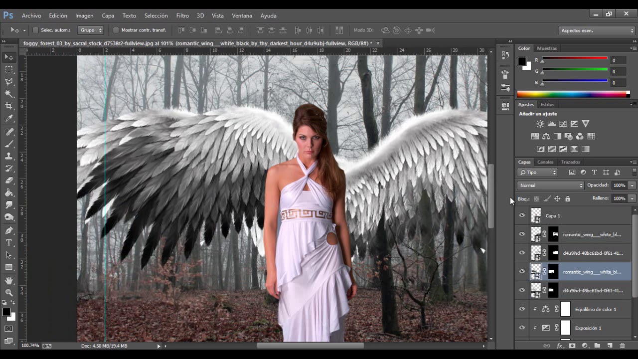 ANGEL EFECTO PHOTOSHOP CC 2019- MANIPULACIÓN - YouTube