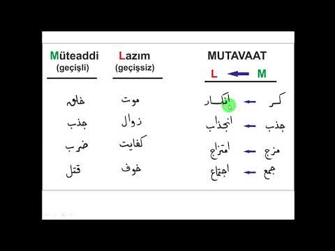 10) Masdarların Binası... Müteaddi - Lazım - Mutavaat