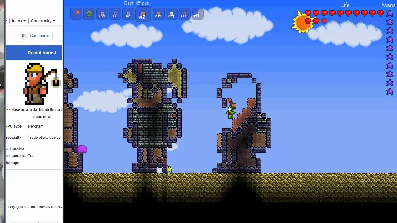 Terraria-SpeedBuild#12 Fourth NPC Demolitionist - YouTube