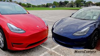 Tesla Model Y vs 3 -- Quick comparison @MikesCarInfo