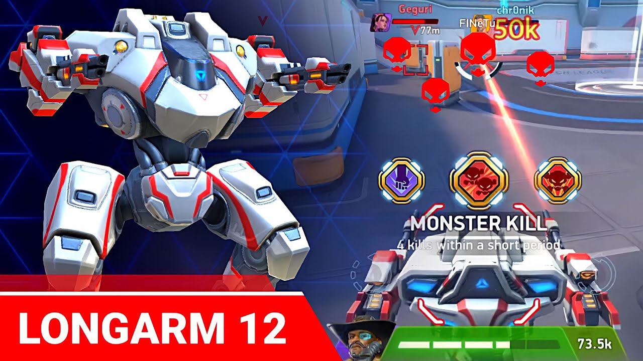 Paragon with Longarm 12 - Mech Arena - Monster Kill - YouTube