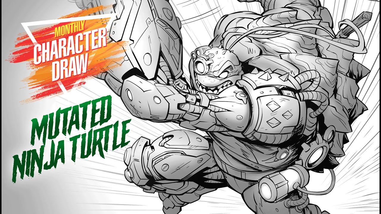 Mutated Ninja Turtle - Character Draw - ART TIMELAPSE - YouTube