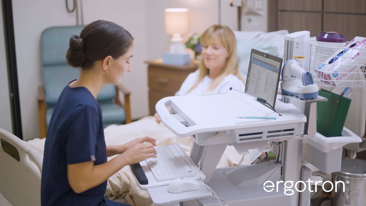 Improve Patient Care with Ergotron's Phlebotomy Cart - YouTube