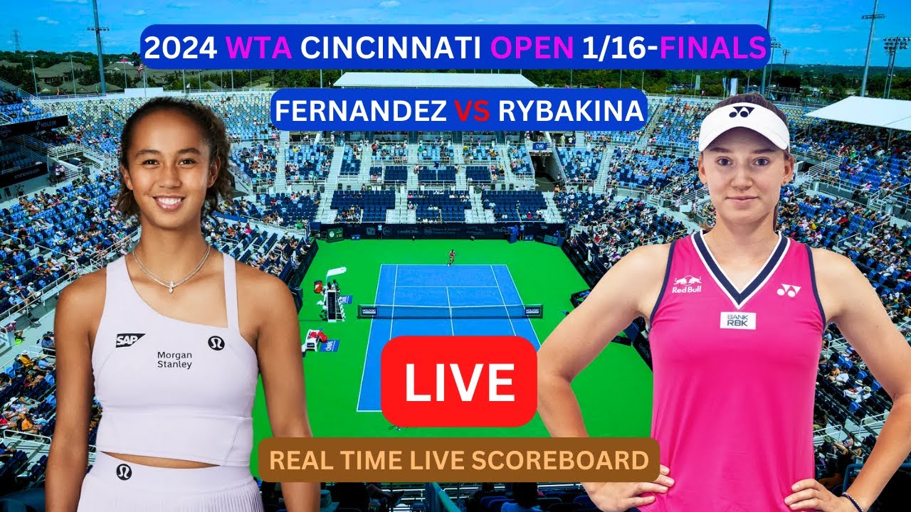 Elena Rybakina Vs Leylah Fernandez LIVE Score UPDATE 2024 WTA ...