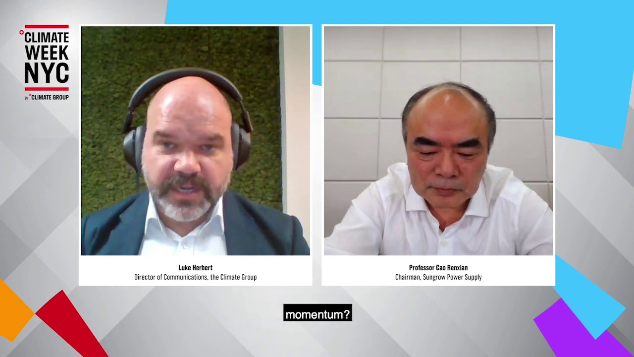 Professor Cao Renxian, Sungrow — Climate Week NYC 2020 - YouTube