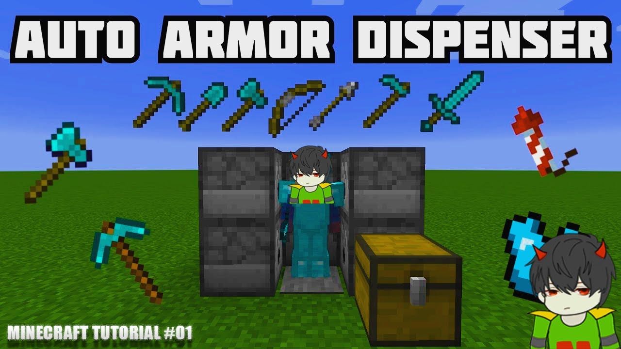 How to make an automatic armour equipper in minecraft Tutorial (🥰) | @GameRSuspense - YouTube