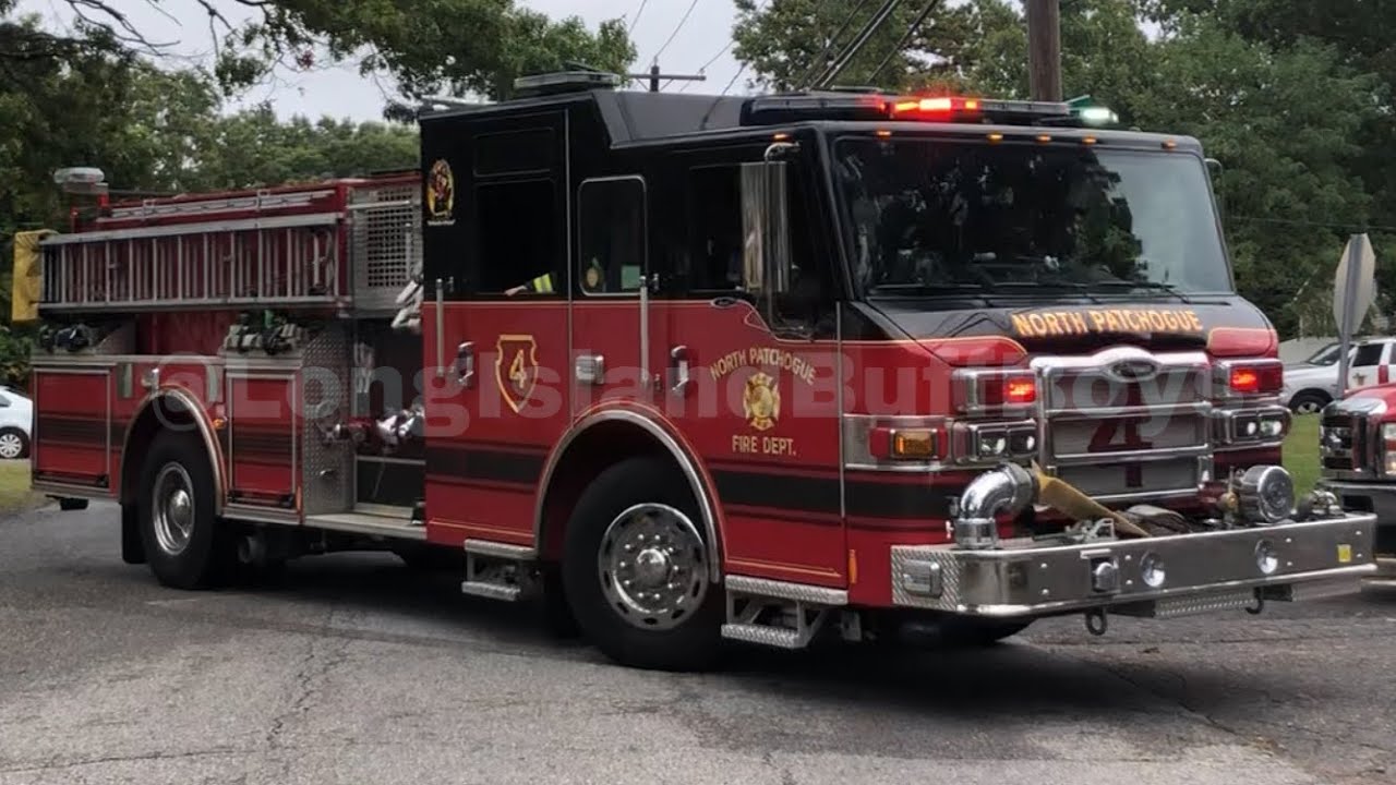 North Patchogue Fire Department Engine 4 responding - YouTube