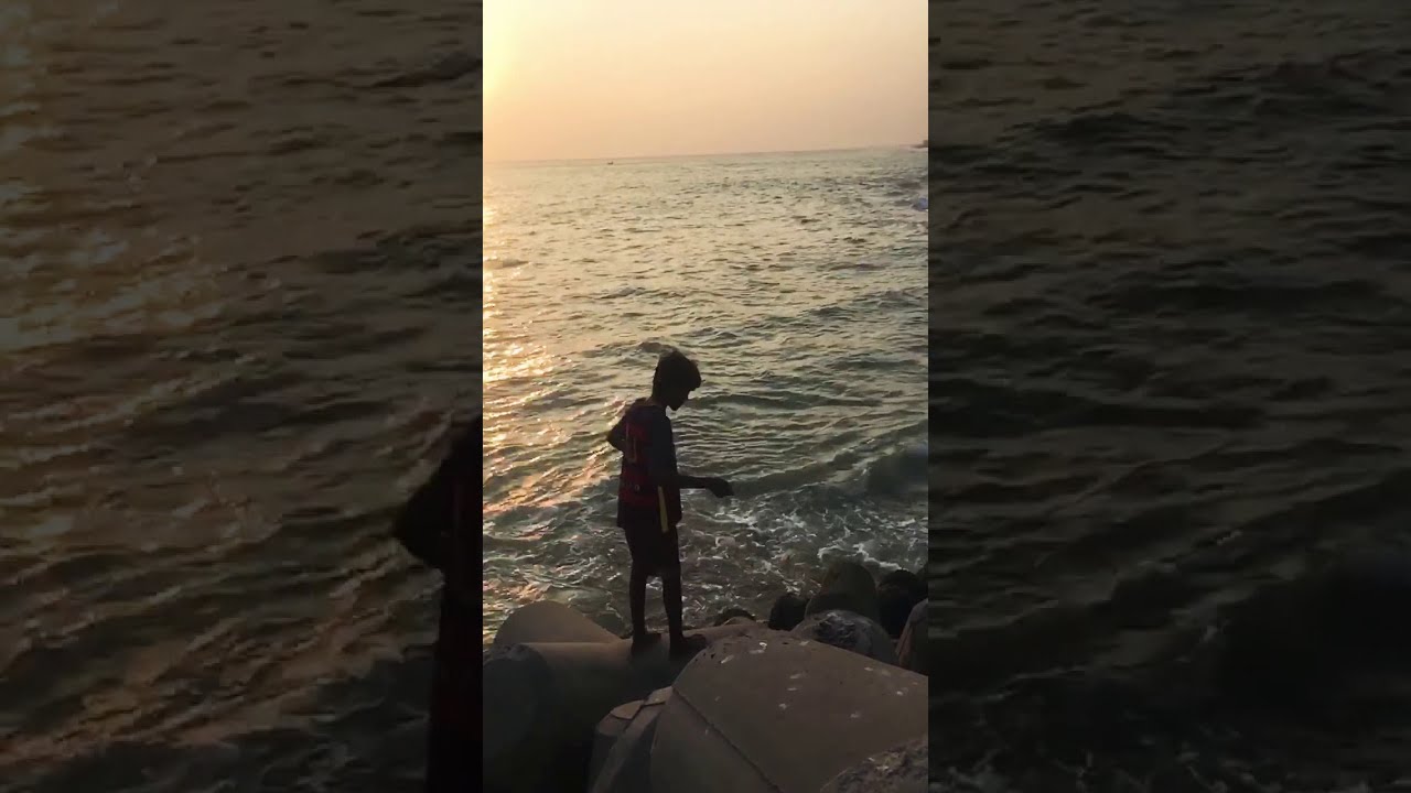 Young boy fishing in the seashore/Pallam/pallam beach/pallam thurai ...