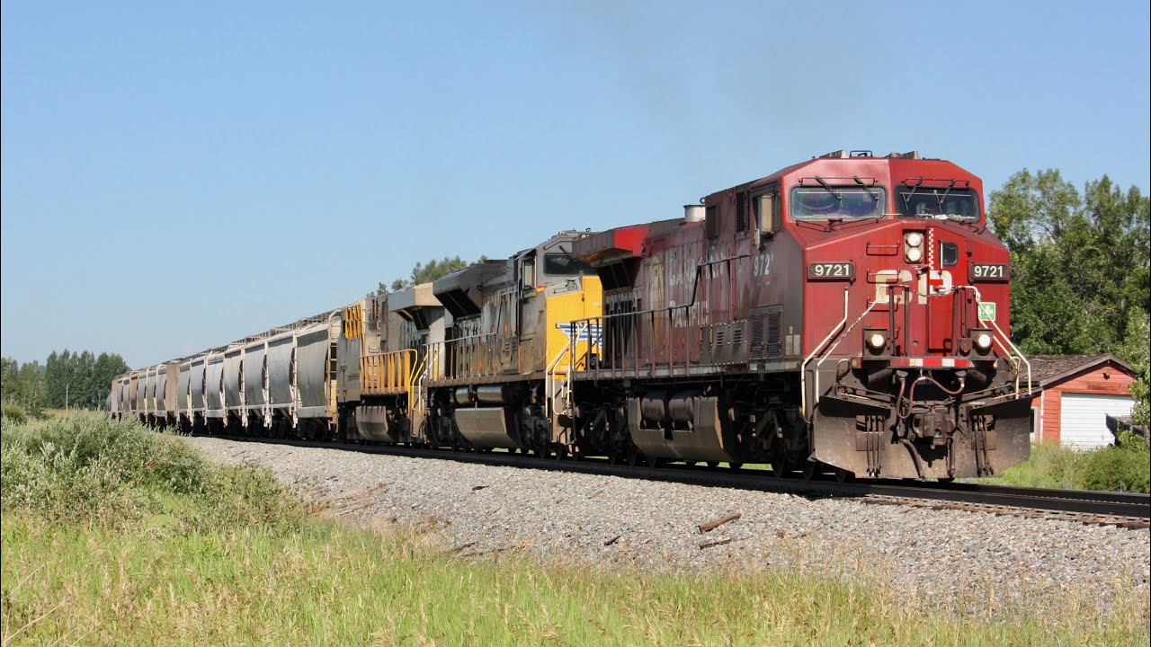 RARE!!! UP ACe w/EX Citirail!!! CP 9721, UP 8696, CN 3967, and CP 8605 lead CP 419 south at ...