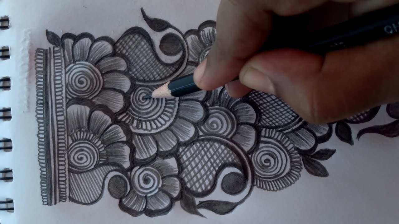 Easy Pencil Mehndi Design For Beginners | Simple Pencil Mehndi Design ...
