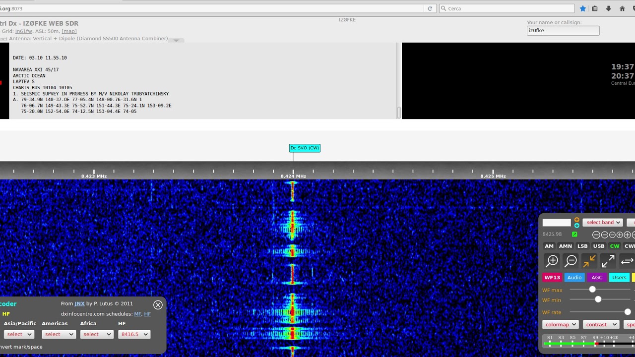 KIWISDR Navtex decoder - YouTube