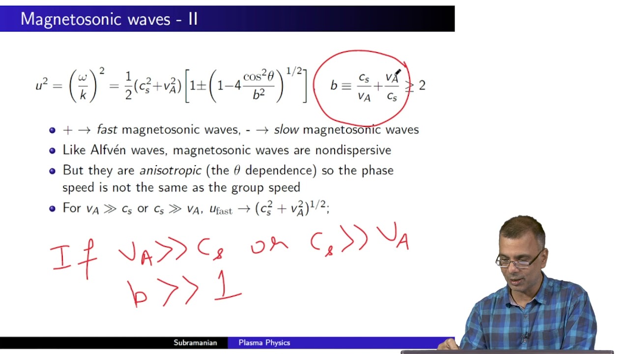 mod11lec57 - Magnetohydrodynamics (MHD) : Waves in MHD - Magnetosonic waves - YouTube
