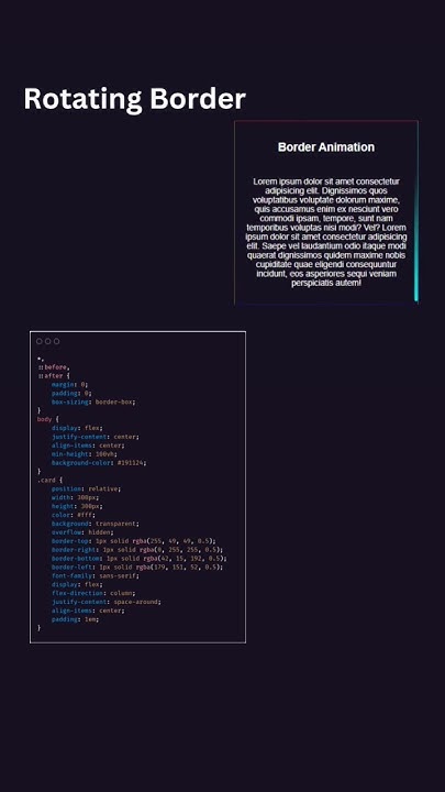 Rotating Border Using Html Css 🤩 Shorts Coding Htmlcss Css Webdevelopment Shortsyoutube