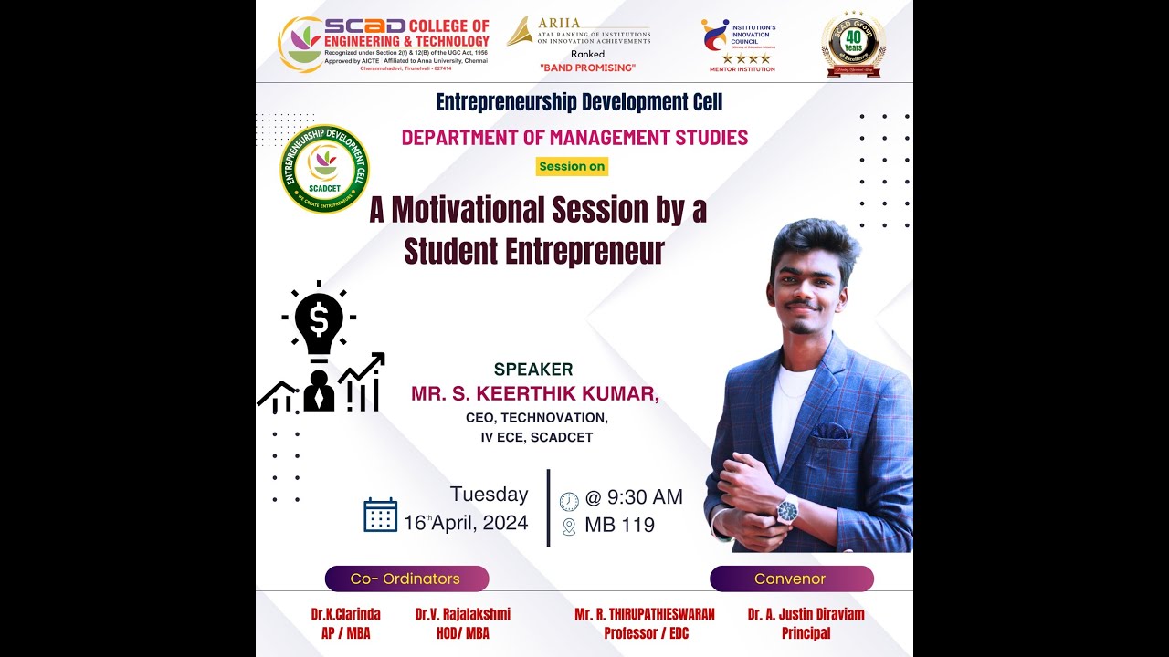 A motivational Session by Student Entrepreneur - YouTube