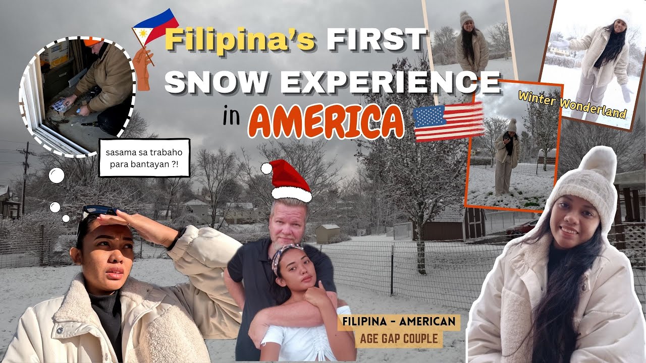 Filipina FIRST SNOW Experience | America | Filipina - American Couple | Age Gap Relationship ...
