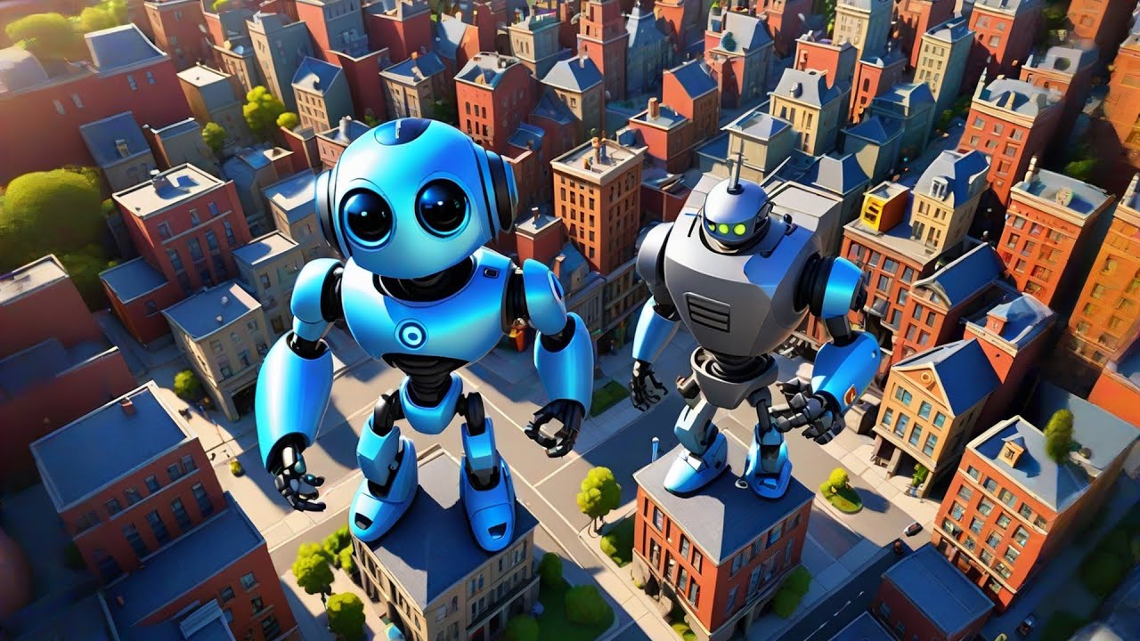 Six Tiny Robots Build a Town | Fun Kids Song | Nursery Rhymes and Baby ...
