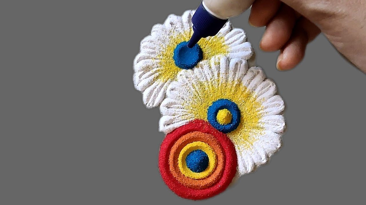 Simple Rangoli for Beginners | Diwali Rangoli Designs | Navratri ...