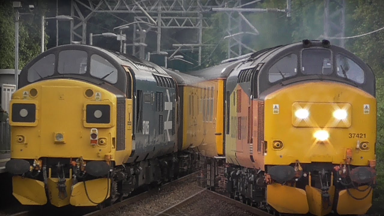 37025 & 37421 on Network Rail PLPR Test Trains | June 2017 - YouTube