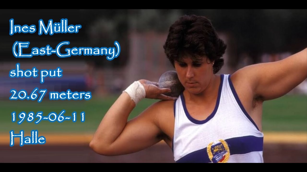 Ines Müller (East-Germany) shot put 20.67 meters 1985-06-11 Halle - YouTube
