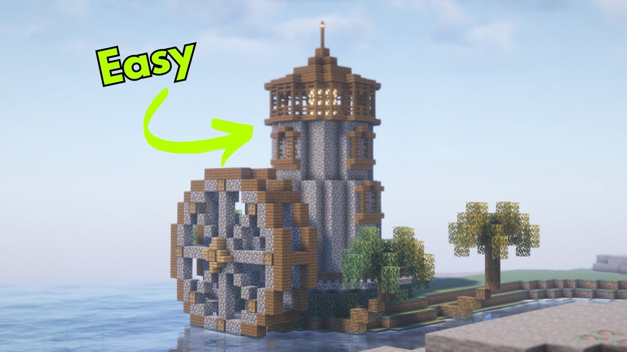 2# Easy to build lighthouse with Water mill Tutorial - YouTube