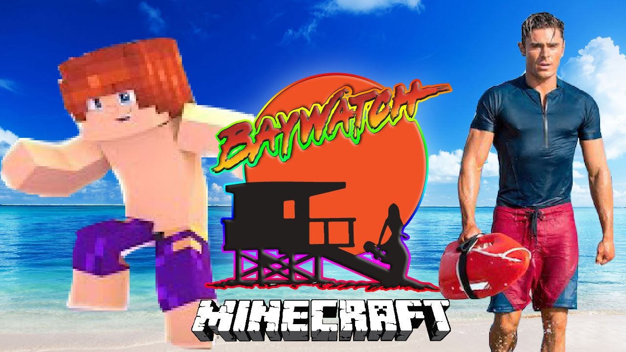 MINECRAFT BAYWATCH - ZAC EFRON EMPLOYS LEO AS A LIFEGUARD!! - YouTube