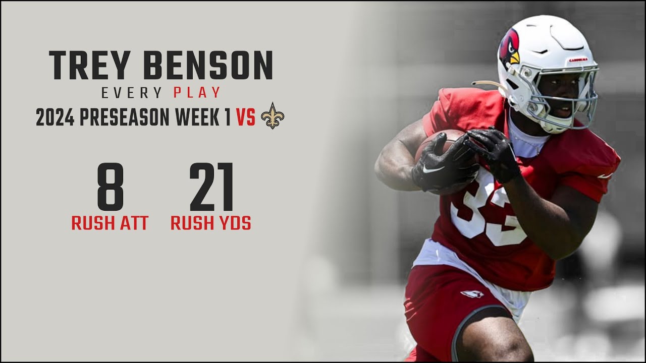 Trey Benson Preseason Week 1 Replay: Every Run vs New Orleans Saints ...