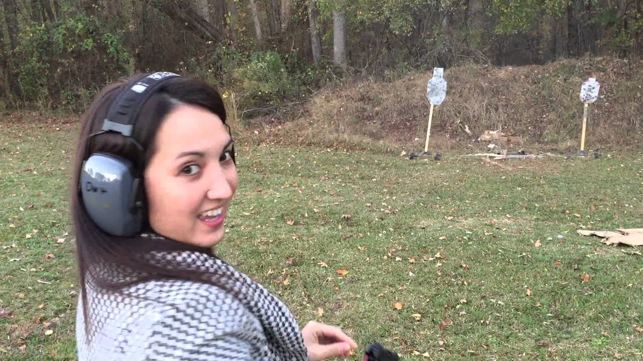 Wife shooting her .22lr - YouTube