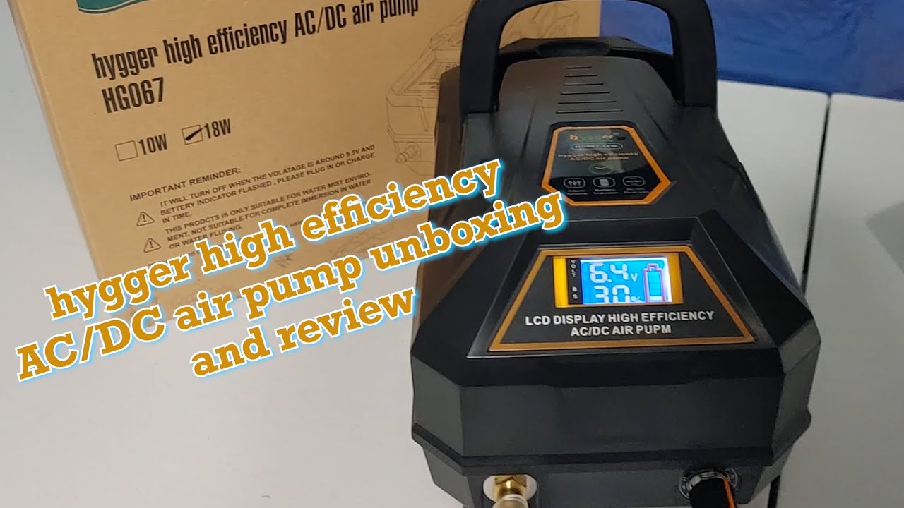 Hygger high efficiency AC DC Rechargeable Air Pump - YouTube