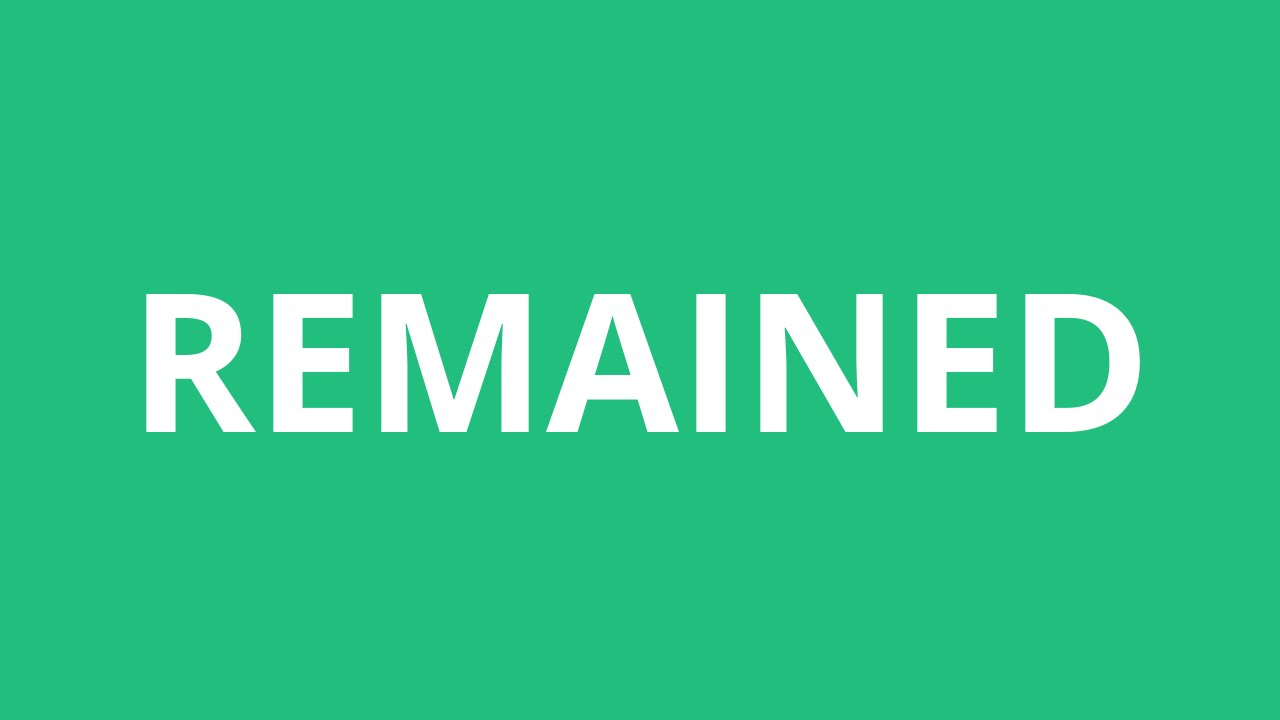 How To Pronounce Remained - Pronunciation Academy - YouTube