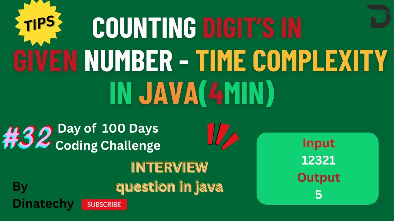 Dynamic Programming : Counting Digit's in Number in தமிழ் | Java | Explained | DinaTechny # ...