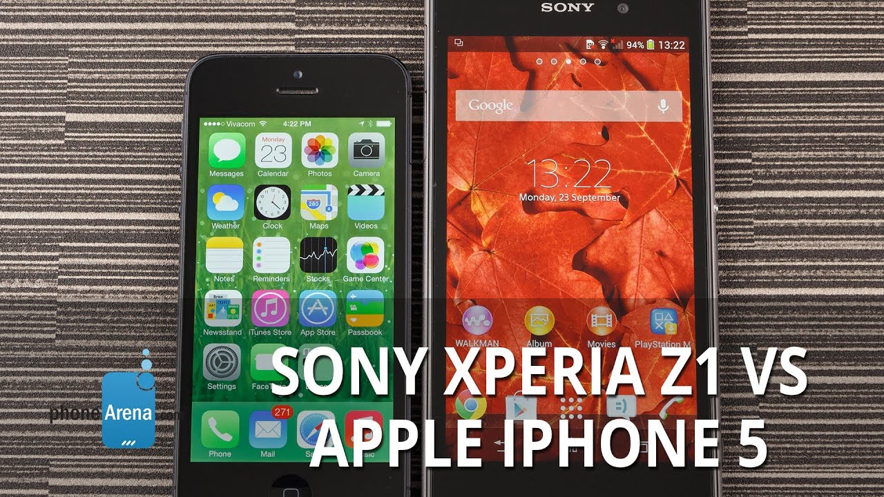 Sony Xperia Z1 vs Apple iPhone 5 - YouTube