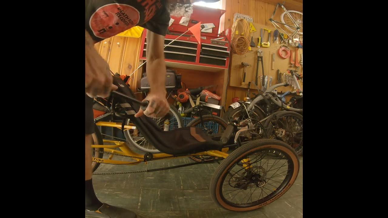 Recumbent Trike Portable Work Stand Hack - YouTube