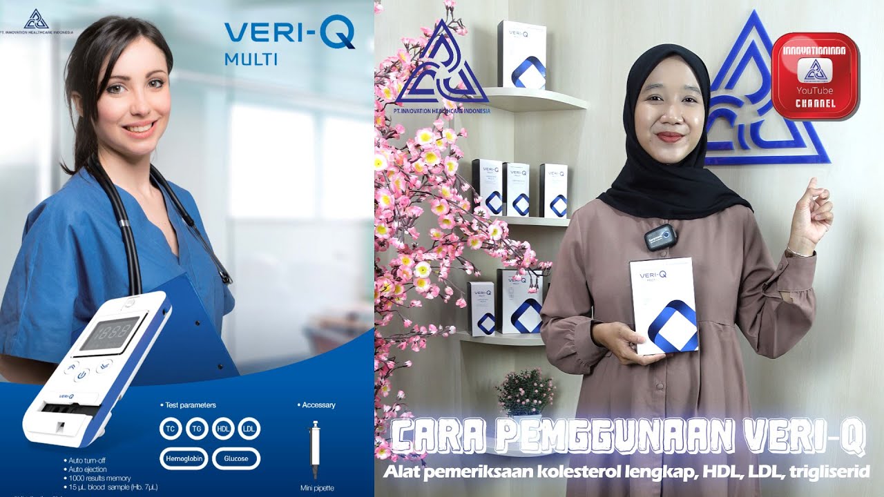 Cara Penggunaan Veri-Q | Alat pemeriksaan kolesterol lengkap, HDL, LDL, trigliserid ...