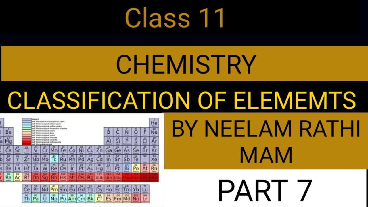CLASS 11 | CHEMISTRY | CLASSIFICATION OF ELEMENTS | PART 7 - YouTube