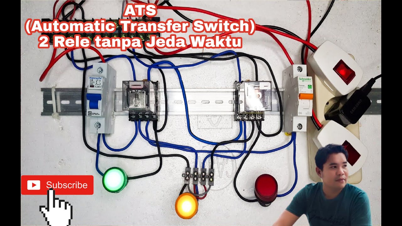 ATS (Auto Transfer Switch) 2 Rele Tanpa Jeda Waktu - YouTube