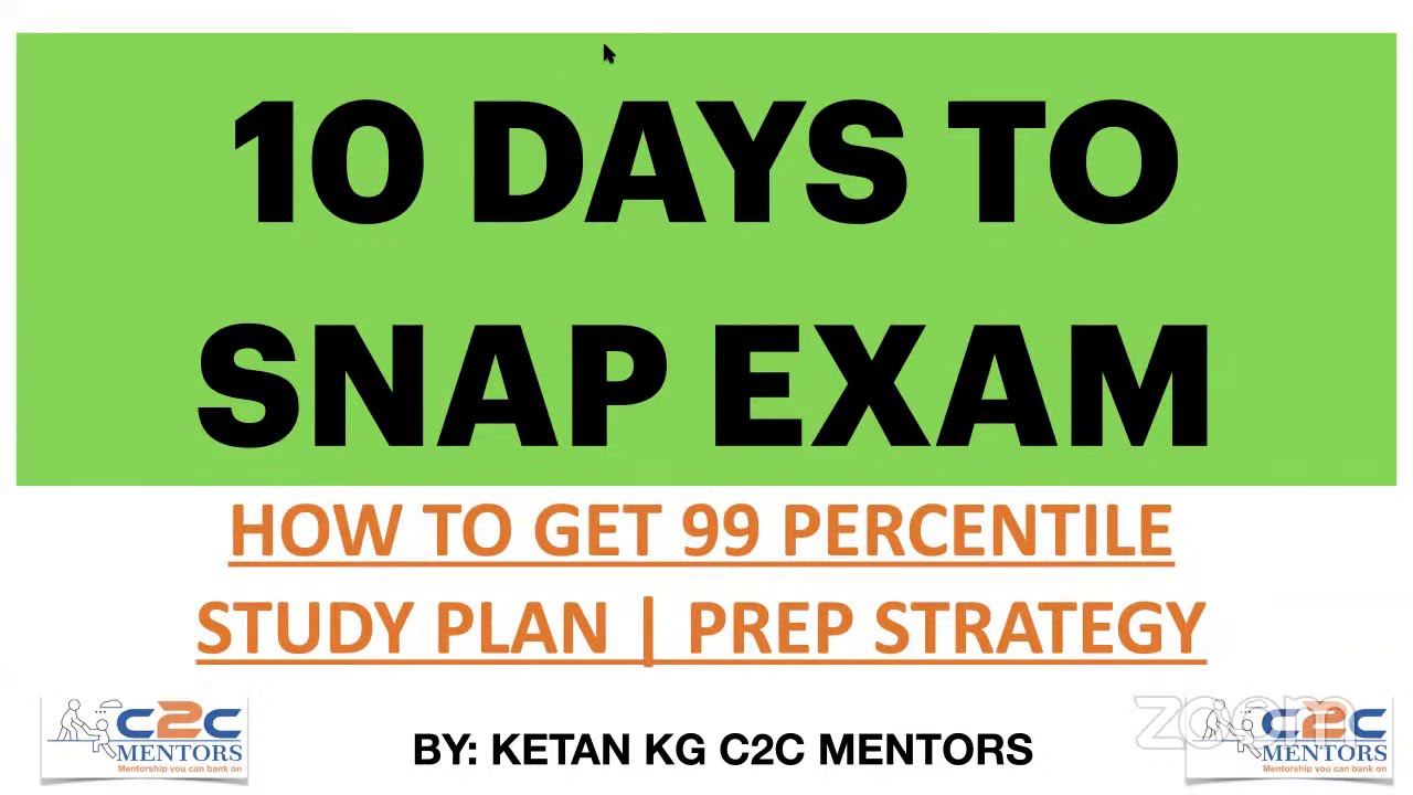 10 Days to SNAP | Target 99 Percentile | Study Plan, SNAP Strategy ...
