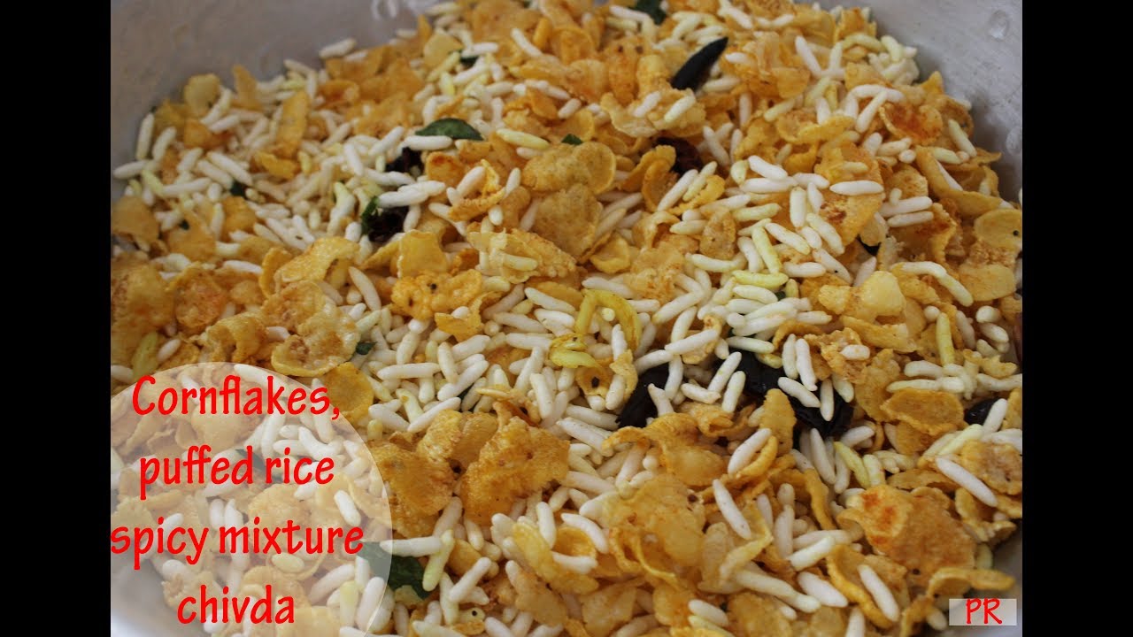 Cornflakes , puffed rice spicy mixture chivda - YouTube