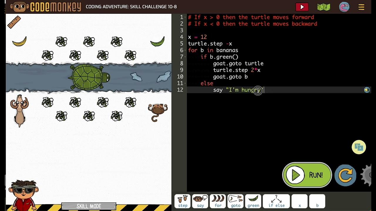 CodeMonkey Skill Mode 10-8 - YouTube