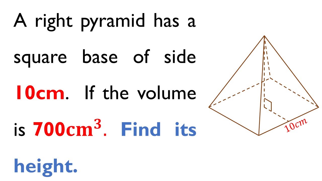 Mensuration | Pyramid | Likely Examination Questions | Maths Center ...