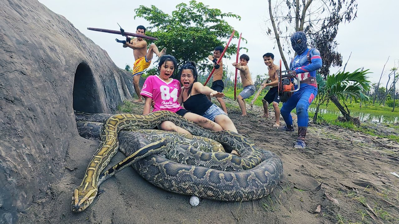2 Girls Trapped in a Giant Python's Cave 🐍 | Spiderman & the Hunters’ Epic Rescue Mission! - YouTube