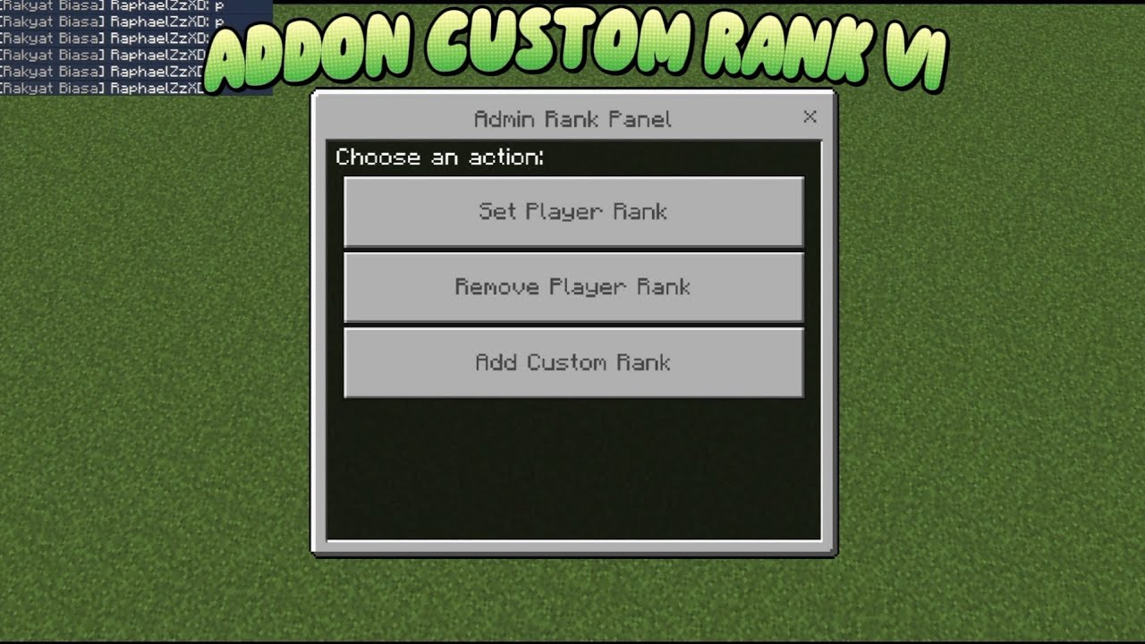 NEW UPDATE!! ADDON CUSTOM RANK MINECRAFT MCPE 1.21.0+ - YouTube