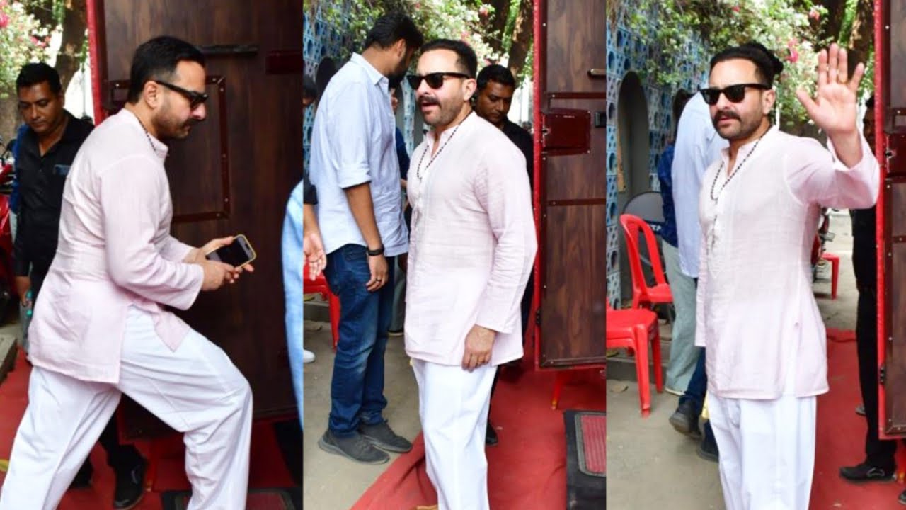Prabhas #Adipurush Raavan Saif Ali Khan Spotted For Shoot At Bandra# ...
