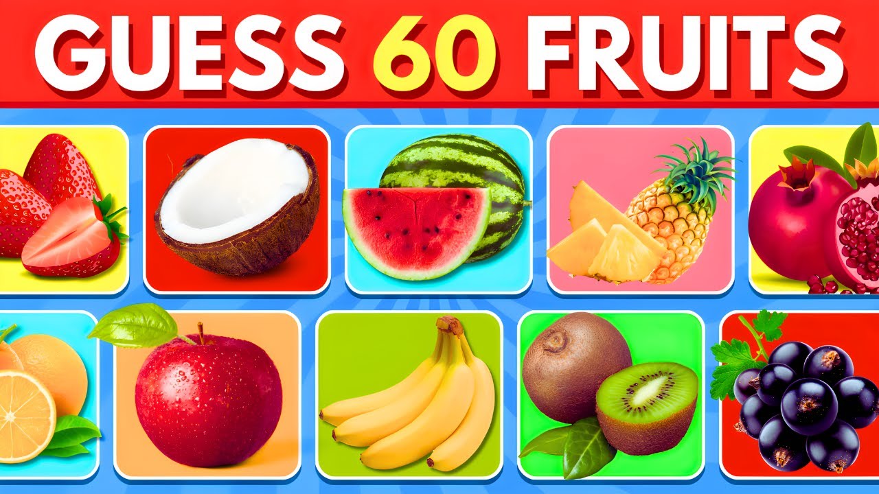 Guess the Fruit in 5 Seconds 🍓🥭🍎 | 60 Different Types of Fruit - YouTube