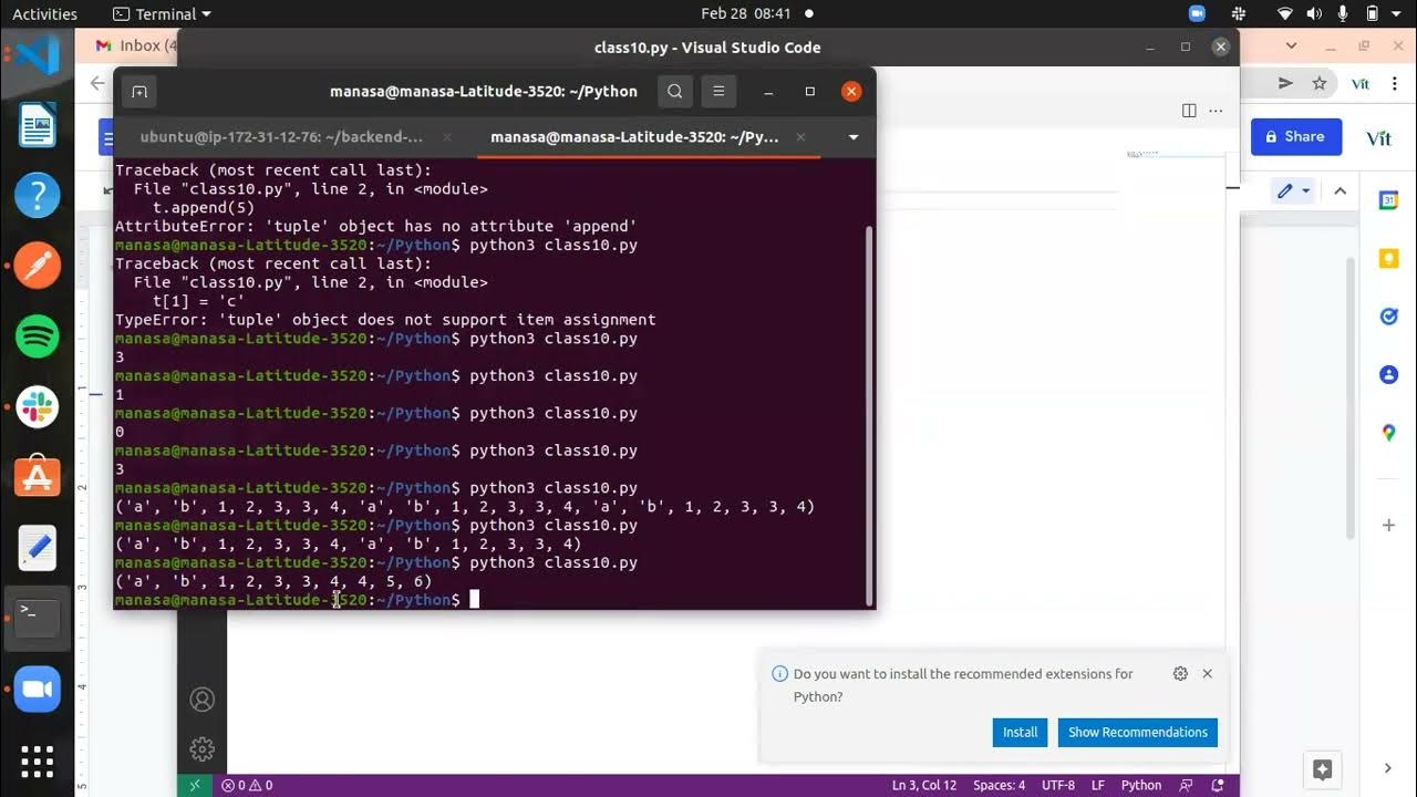 VITechTalks || Python-Batch-2 || Tuple and Set - YouTube