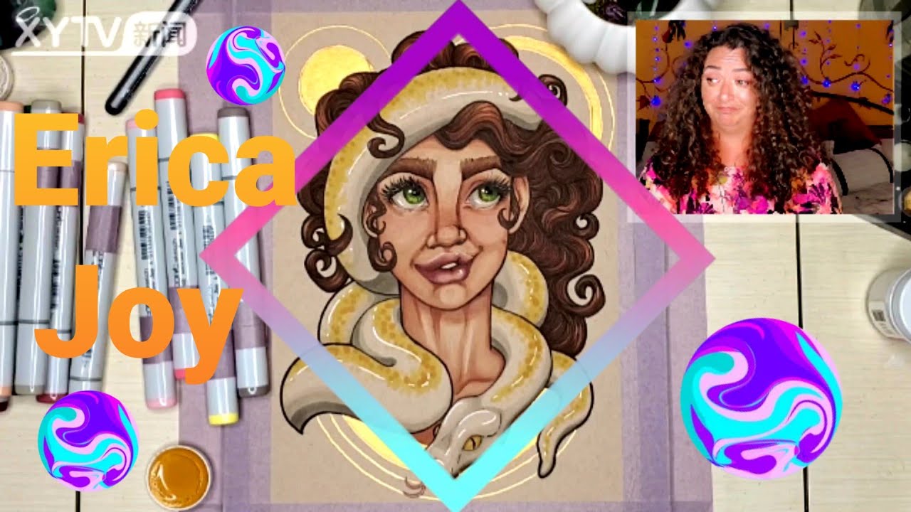 Drawing a girl with a snake - YouTube