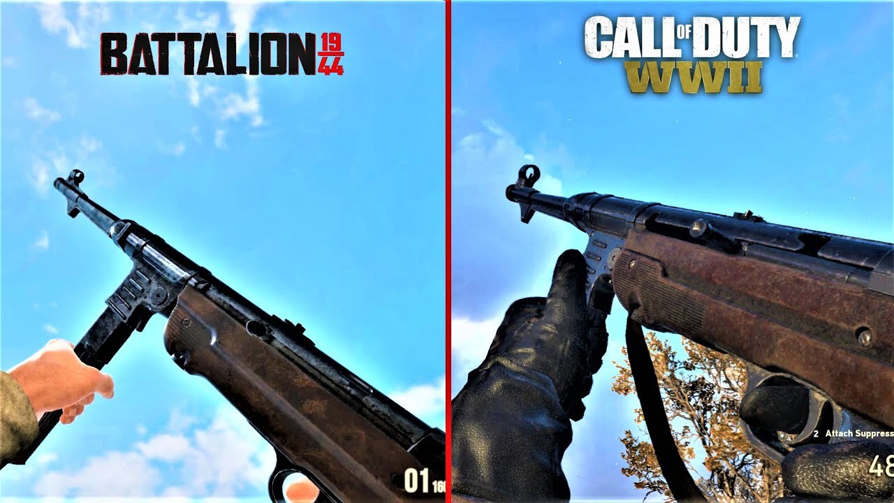 Battalion 1944 vs Call of Duty ww2 - gun sounds & reload animation (14 ...