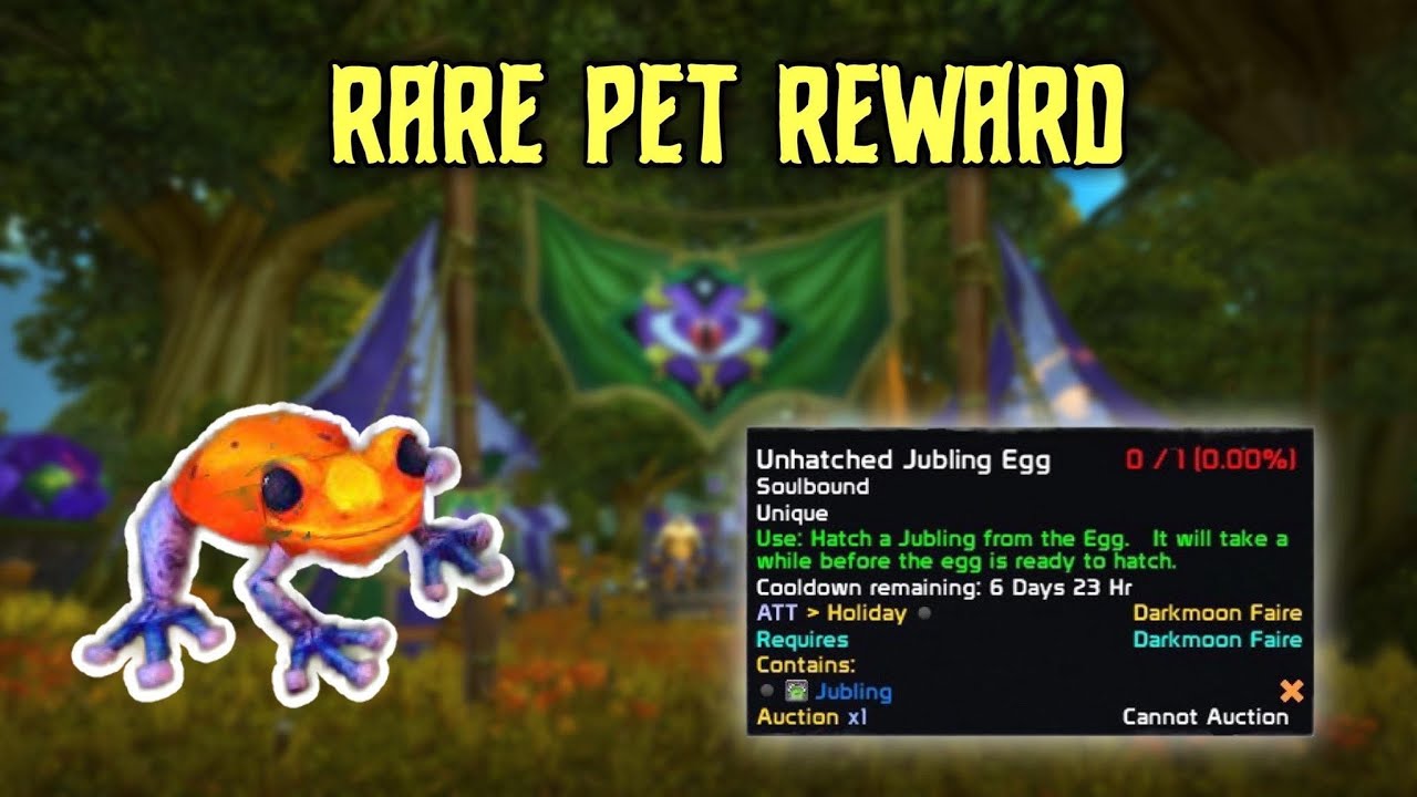 How To Get The Rare Darkmoon Faire JUBJUB Pet - YouTube