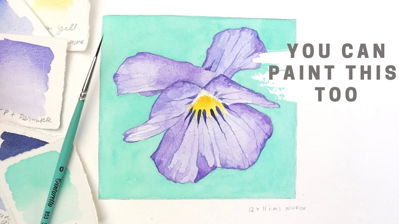 Pansy with watercolour Tutorial - YouTube