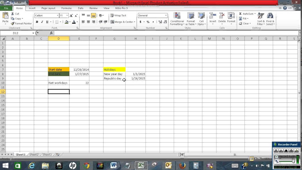 Calculate Workdays Between Two Dates In Excel YouTube Calculate Workdays Between Two Dates In Excel YouTube