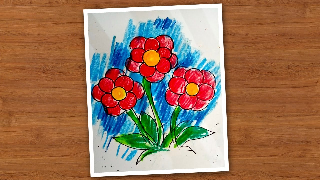 How to draw flower bunch Drawing step by step for kids - YouTube